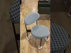 China Red Black Painted Metal Dining Room Chairs / Upholstered Dining Chair Without Arm for sale