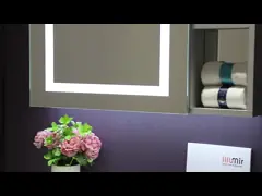 Wall Mounted Modern LED Medicine Cabinet with Speaker and Illuminated Mirror Design