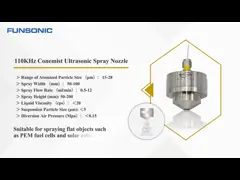 China PEM Fuel Cell Flat Material Ultrasonic Conical Spray Nozzle for sale