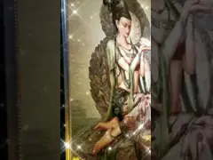 China Handmade Water Jet Mosaic Bodhisattva Mosaic Panel Oriental Sacred Artwork For Wall Decoration for sale