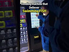 Vending machine for swimming fish, have u seen something like this before? Elevator vending machine