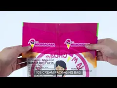 Custom Printing Sealed Plastic Packaging Bag With Transparent Window For Ice Cream Frozen Food