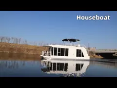 China High Capacity Floating Boat House Aluminum Double Deck Houseboat For Recreational for sale