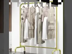 Metal Retail Clothing Display Stand Solutions Rolling Garment Racks for Store and Home use
