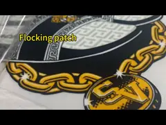 China Elegant Custom Clothing Patches  Slogan Logo I LOVE MY JOB Plush Chromatically Flocking for sale