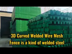 China PVC Coated 3D Curved Welded Wire Mesh Fence For Farm With Peach Square Round Post for sale