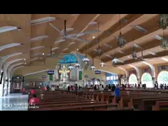 China 1.5kw 6 Blades Reduction Gearbox Ceiling Fans In Church  Low Speed for sale