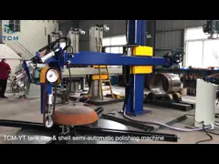 2 In 1 Automatic Polishing Machine For Steel Cylinder Tank Cap Surface Grinding Buffing