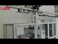 LBIE machines working in conjunction with gantry robotic arms to form an integrated production line.