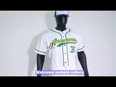 China Unisex Buttoned Baseball Team Wear Jersey Tees Breathable Polyester Custom for sale