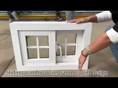 China Sliding Window Grill Designs Double Glass Window With Modern Simple Design Pvc Sliding Window for sale