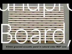 China 5/3mm Woodgrain MDF Laminate Grooved Acoustic Panel Wall Soundproof Board for sale