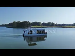 China Two Story 4.0m Width House Boat Luxury Floating Pontoon Houseboat For 16 Person for sale