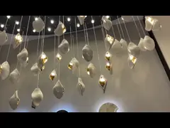 Villa mansion club high-end place ceramic petal restaurant Magnolia Nordic hotel chandelier
