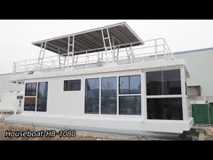 China Customized Aluminum Floating Boat Hotel Pontoon Style Houseboat High Capacity for sale