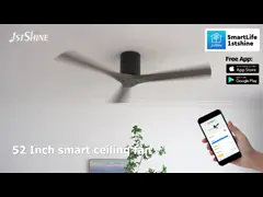 Dark Wood Ceiling Fan With DC Motor Quiet High-Speed