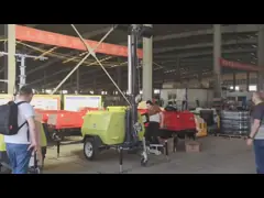 China Plastic 9m Trailer Mobile Lighting Vehicle 6KW Diesel Generator With 400W*4LED Lights for sale