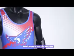 China Polyester Spandex Custom Youth Wrestling Doublet Uniform Sleeveless Jockstrap for sale