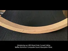China R400 Woodgrain Curved Ceiling Baffles Aluminum Composite Sound Absorption Panel for sale