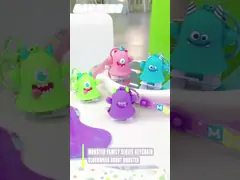 China Monster Family Bag Toy Keychain Light Rubber With Gravure And Offset Printing for sale