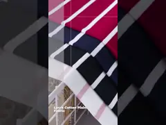 China Breathable Red Striped Cotton Fabric For Tracksuit Moisture Absorbent for sale