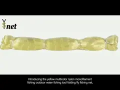 China Yellow Multicolour Nylon Monofilament Fishing Outdoor Water Fishing Tool Folding Fly Fishing Net for sale