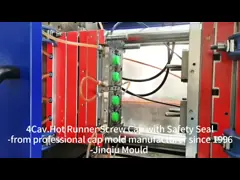 4cavity 65mm neck petro jerrycan cap mould cold runner