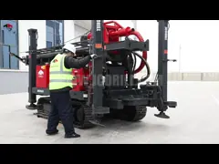 China Crawler Mounted Hydraulic Pneumatic Water Well Mud Pump Borehole Rotary Drilling Rig Machine for sale