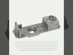 Parti di fusione a stiro su misura 6061 6063 Fittings in alluminio per apparecchiature di preparazione alimentare