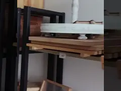 China Versatile Beverage Wooden Display Stands Plywood Rotating Wooden Shelf Customized for sale