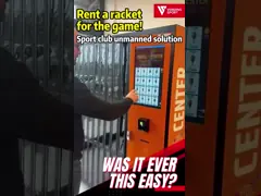 Rent a racket for the game! Sport club unmanned solution. Sport equitment rental machine.
