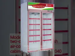 China 910L Two Door Ice Cream Display Cabinet Door Air Cooled Supermarket Portable Gelato Display Case for sale