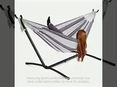 Comfortable Black Hammock Chair Stand Customizable Outdoor Furniture
