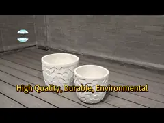 Minimalist Blue Fiber Clay Planter Waterproof For Yard Decorating