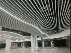China Metalworks Linear Ceiling Planks Panels Baffles Aluminum Composite Sound Absorption Board for sale