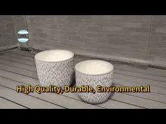 China Indoor Outdoor Fiber Clay Flower Pot Light Weight Fibre Clay Plant Box For Garden for sale