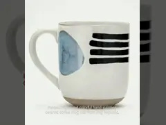 China Round Colorful Hand Painting Ceramic Coffee Mug Cup for sale