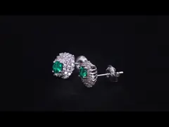 Stund earring with Green CZ stones