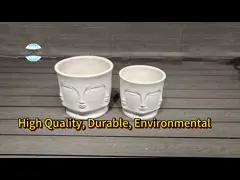 Charming Round Fiber Clay Planter For Home Garden Patio Cottage Indoor