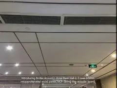 China Hotel Banque Hall 2/2/0.5mm Microperforated Wood Panels MDF Ceiling Tiles Acoustic Board  for sale