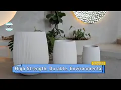 Frost Resistant Round Shape Fiber Clay Planter For Hotel