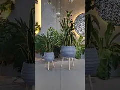 Hand Carved Finishing Reinforced Clay Planter in Fiber Clay for Customizable Design