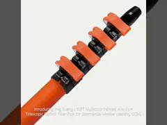 30FT Multicolor Painted Anti-spin Telescopic Carbon Fiber Pole for Commercial Window Cleaning ODM