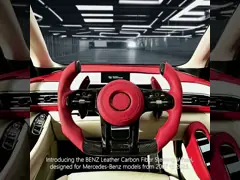 B-e-nz Leather carbon fiber steering wheel S-Class E C CLS GLA GLK GT W203 W205 W221