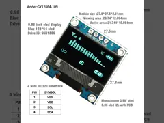 China 0.96'' I2C OLED Display Module 128x64 Resolution SSD1306 Interface for sale