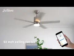 52-Inch Satin Nickel Ceiling Fan With 5 MDF Blade DC Motor