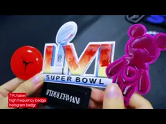 China Personalized Custom Clothing Patches Iron On Heat Transfer 3D Embossed Logo Sticker High Frequency for sale