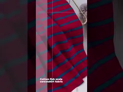 China 200cm Wide French Terry Cotton Striped Fabric 270g Weight for Hoodie Manufacturing for sale