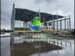 China Galvanized Column Steel Structure Warehouse With Sandwich Panel Roof Panel for sale