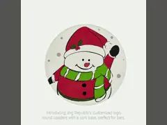 Customized Logo Round Coasters Cork Base for Bar Drink Home Deco with Gold Rim